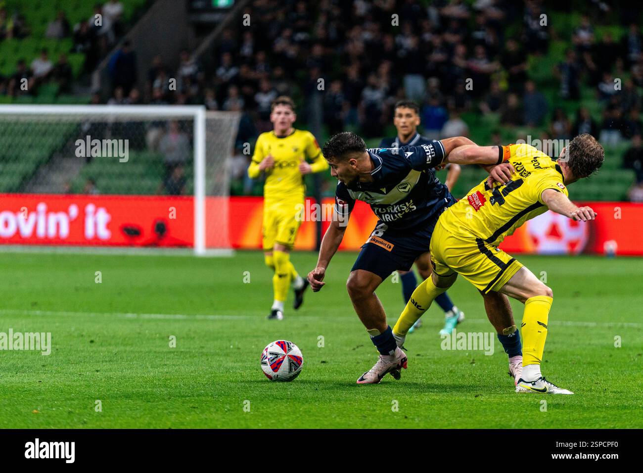 Melbourne, Victoria, Australia. 14th Feb, 2025. Melbourne Victory FC Midfielder ZINEDINE MACHACH ...