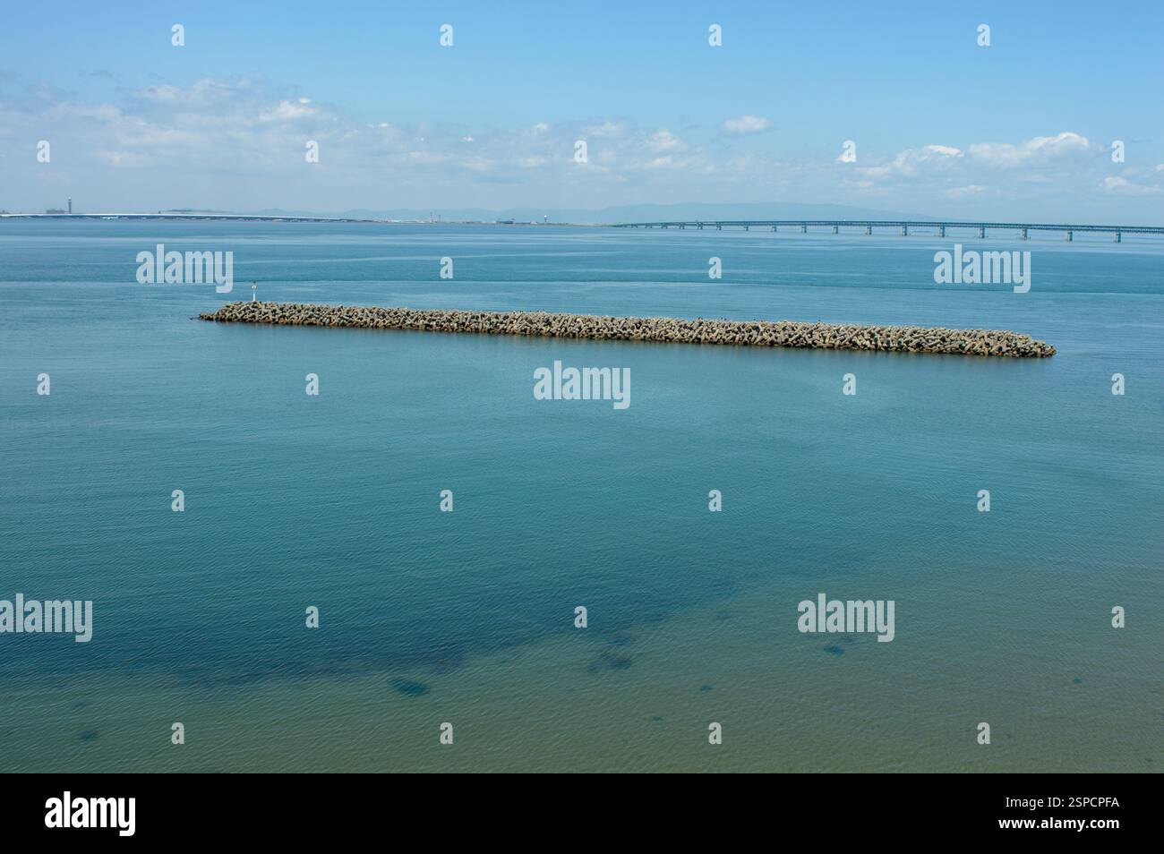 Protective concrete tetrapod blocks in the Osaka Bay, protecting the ...