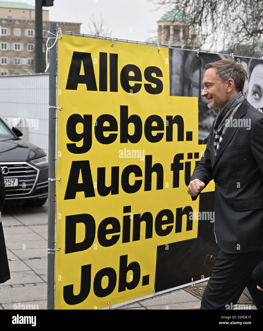 Stuttgart, Germany. 14th Feb, 2025. During his election campaign tour ...