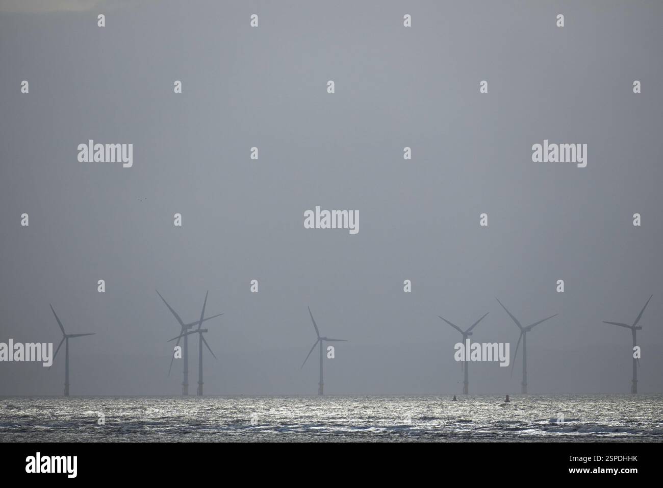 Burbo Bank Wind Farm in the River Mersey Stock Photo - Alamy