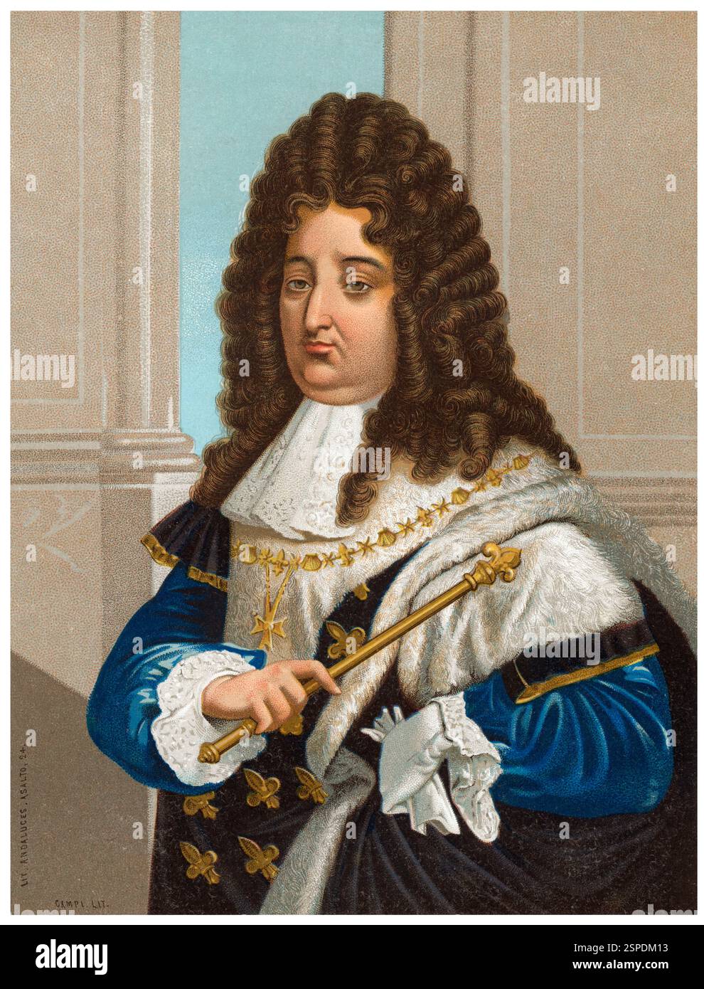 Edad Moderna. Luis XIV (1638-1745), rey de Francia, apodado el Rey Sol. Grabado de 1876 Stock ...