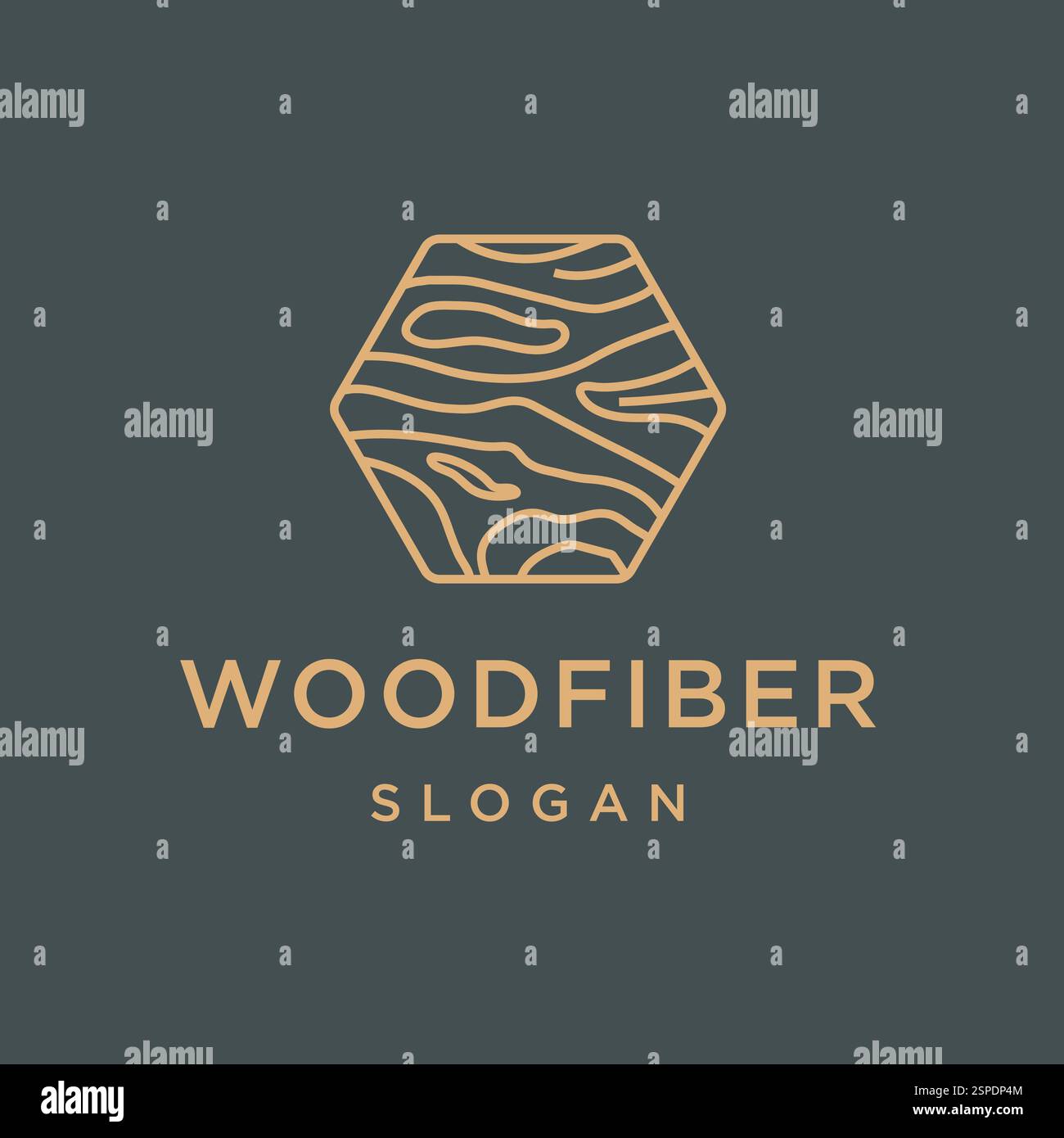 Wood logo vector with a hexagonal shape, featuring bark layers and wood ...
