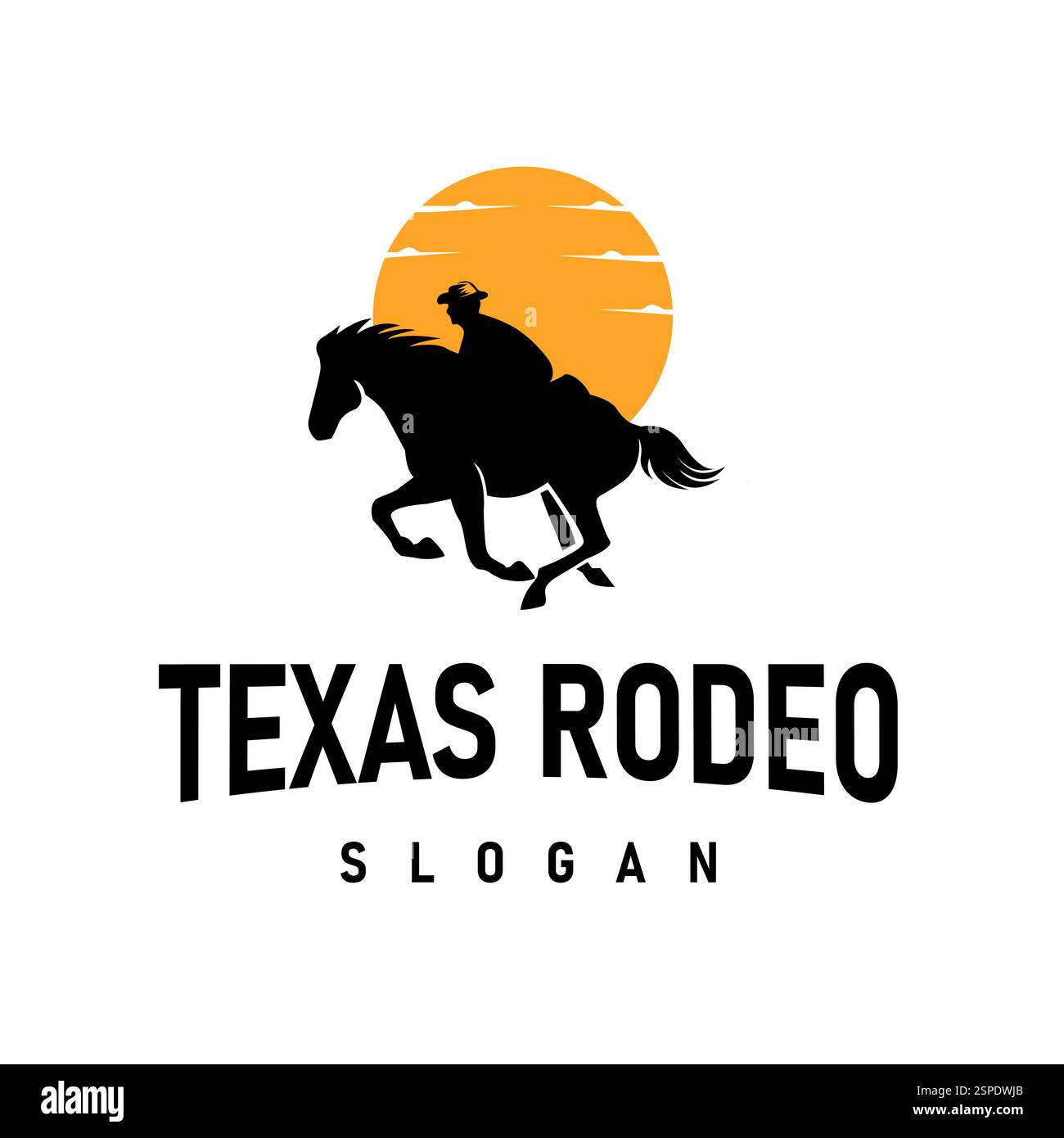 This logo depicts the silhouette of a man on a horse under the light of ...