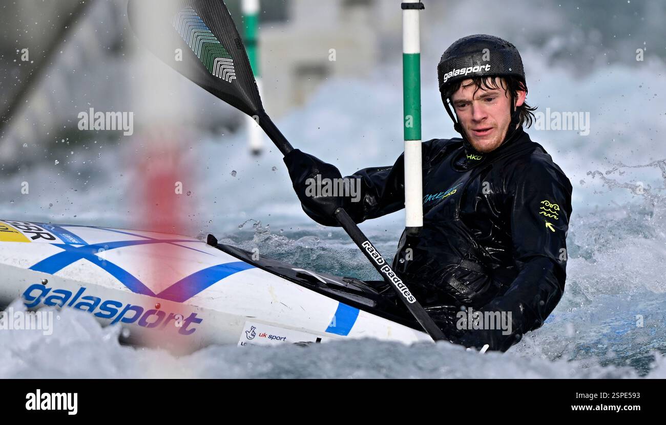 Jake Brown during Canoe Slalom winter training at Lee Valley White ...