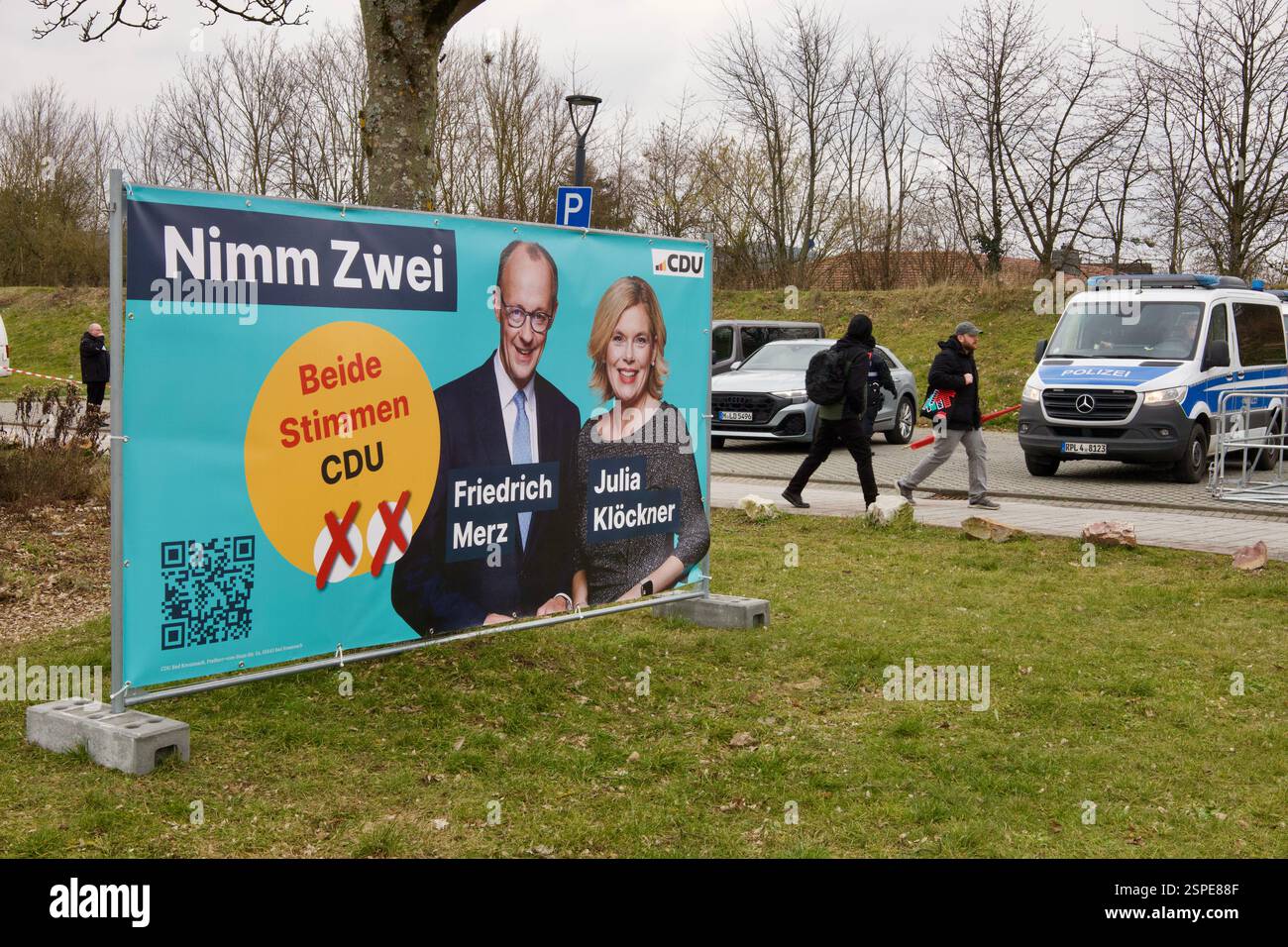 Stromberg, Western Germany. February 07, 2025. Friedrich Merz ...