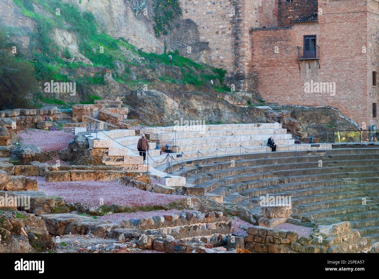 Malaga, Spain, 28 December 2024 ancient architecture of old roman ...