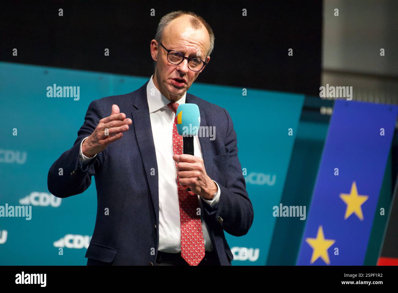 Stromberg, Germany. February 07, 2025. Friedrich Merz, chancellor ...