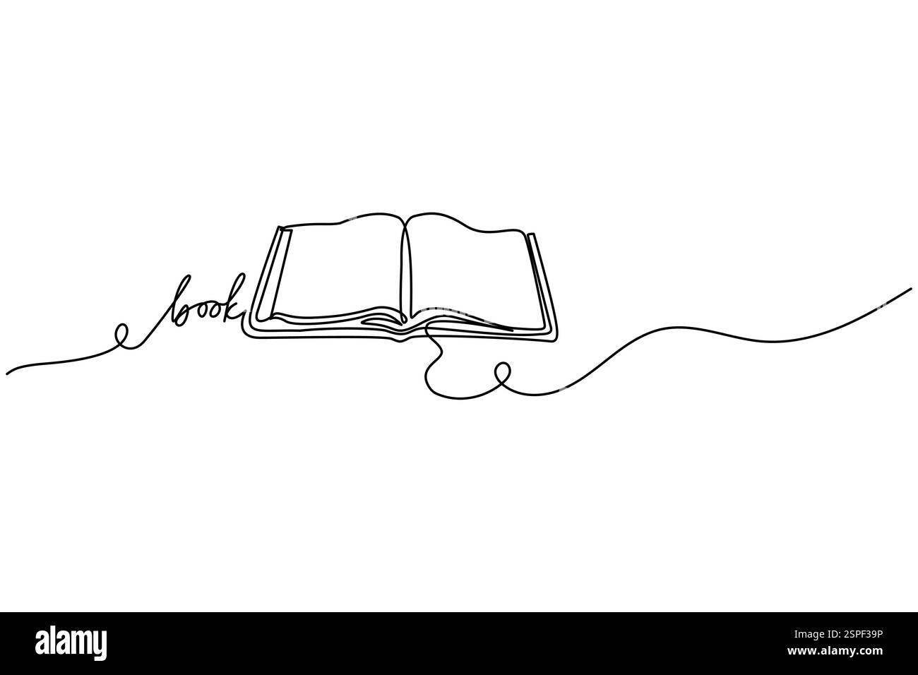 Continuous single line art drawing of books concept outline vector ...