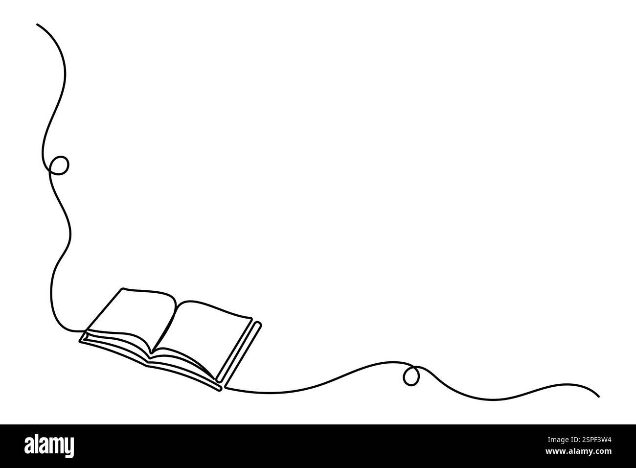 Continuous single line art drawing of books concept outline vector ...