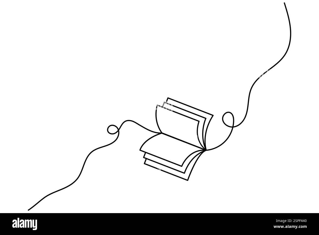 Continuous single line art drawing of books concept outline vector ...