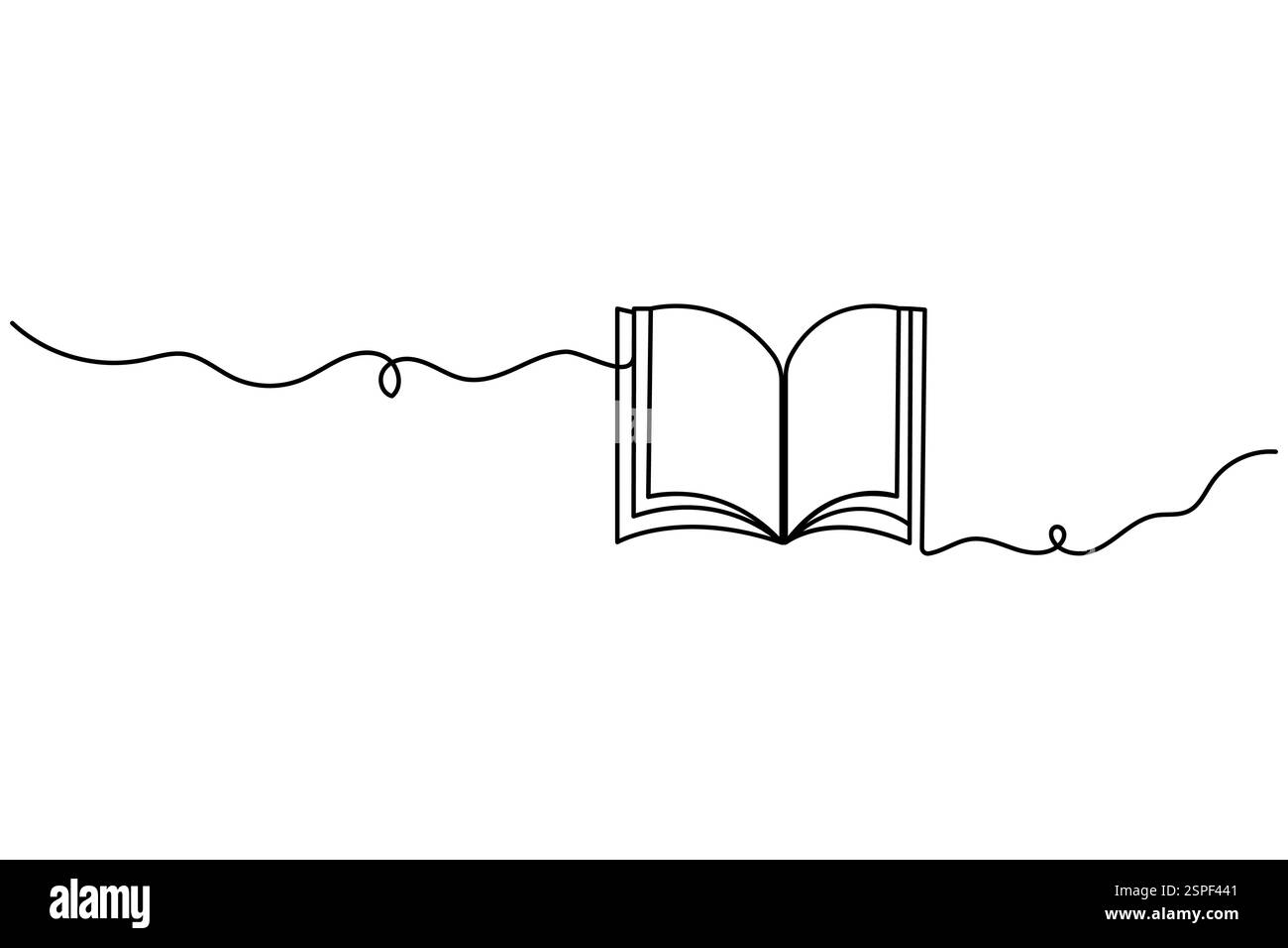 Continuous single line art drawing of books concept outline vector ...