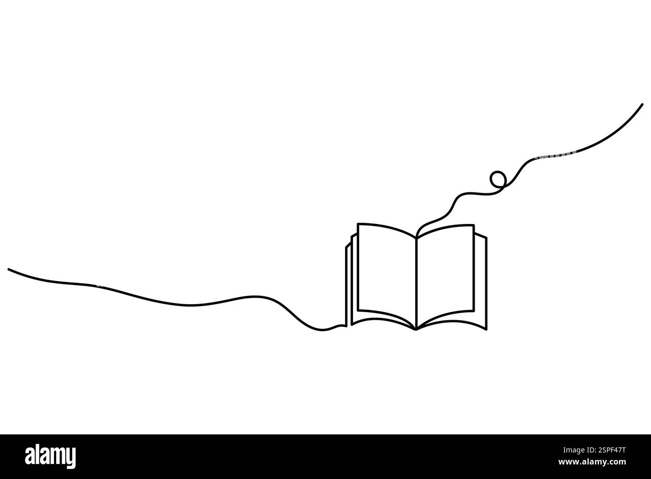 Continuous single line art drawing of books concept outline vector ...