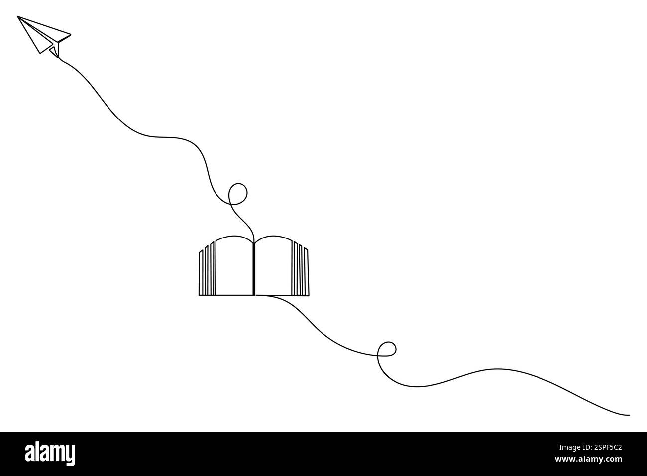 Continuous single line art drawing of books concept outline vector ...