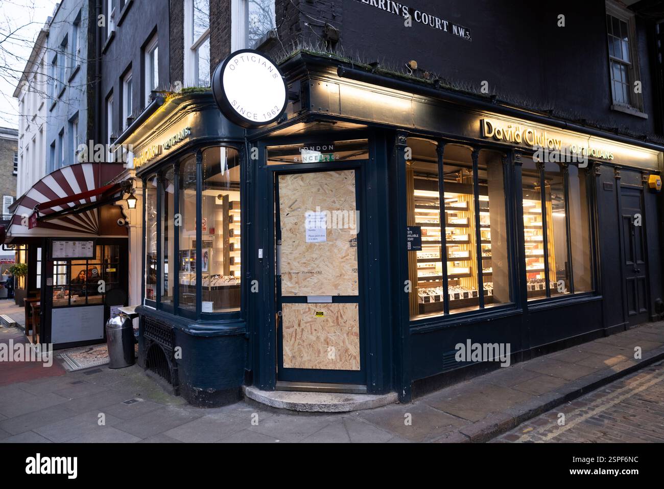 David Clulow Opticians on Hampstead High Street, burgled having £7,000 ...