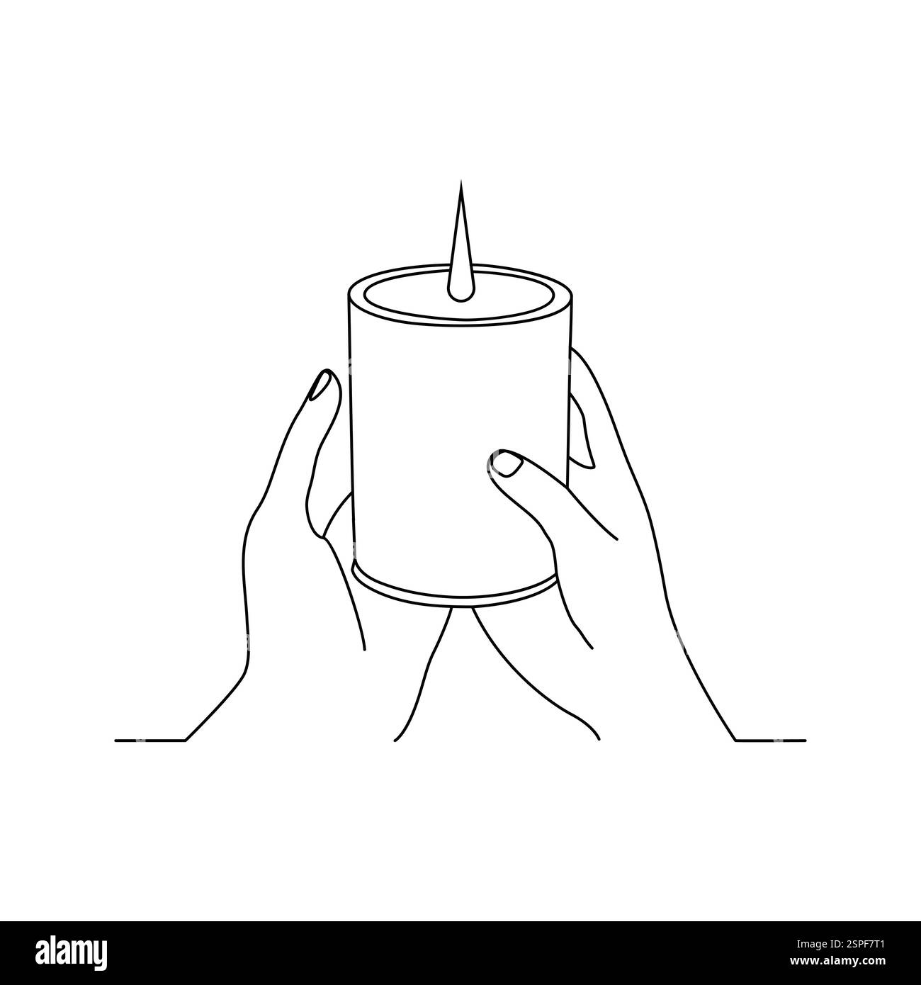 Candle continuous single line art drawing and one line vector ...