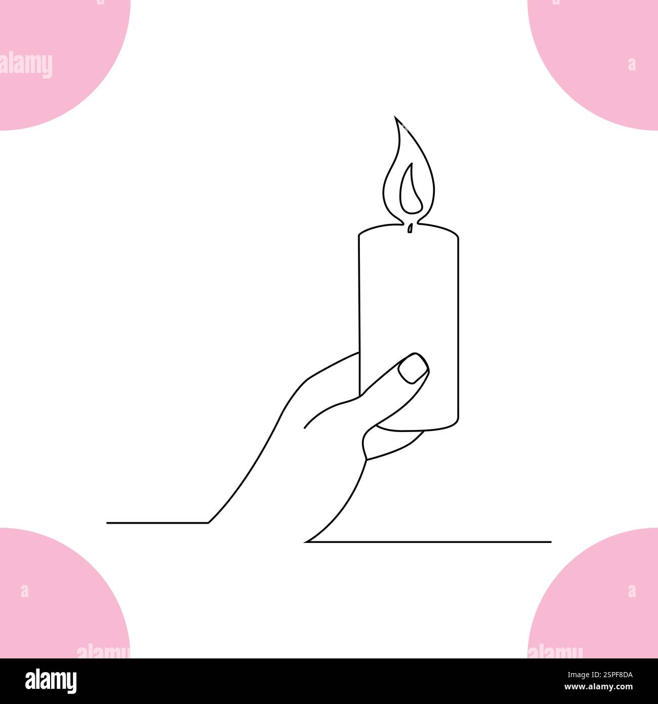 Candle continuous single line art drawing and one line vector ...