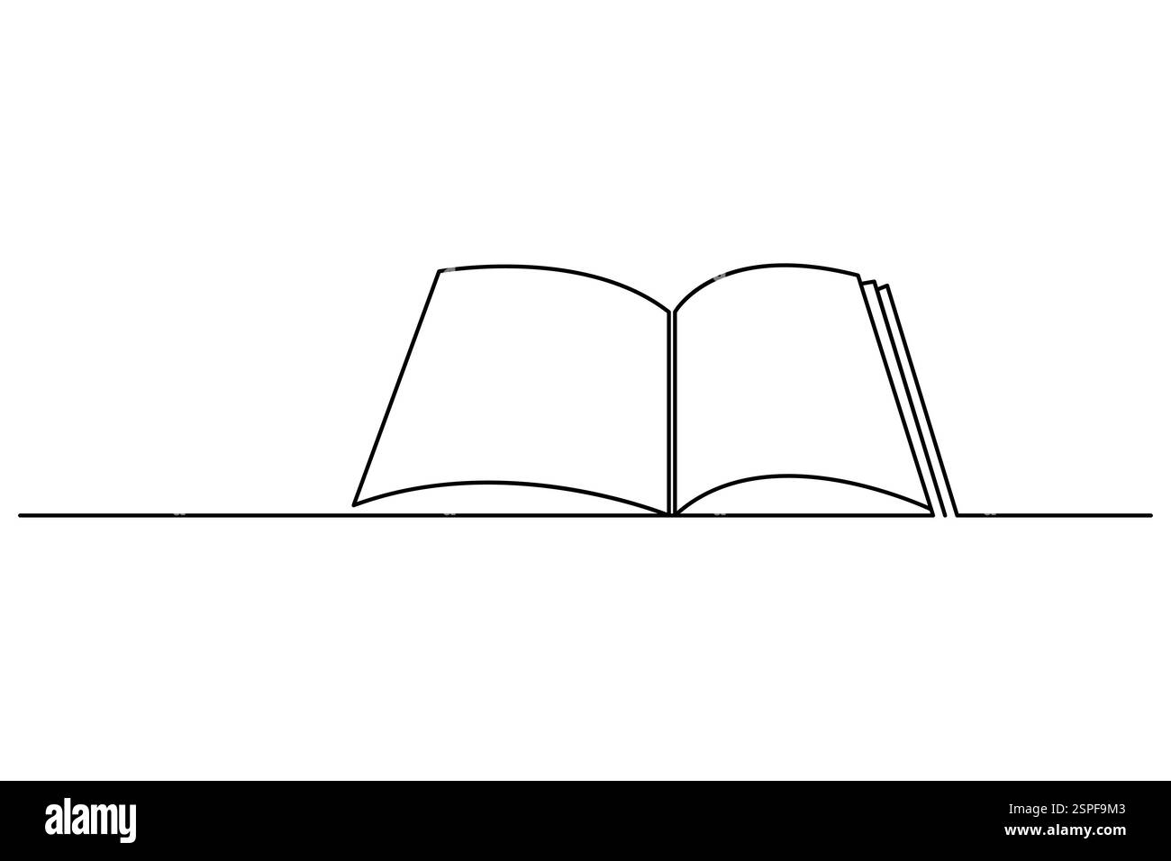 Continuous single line art drawing of books concept outline vector ...