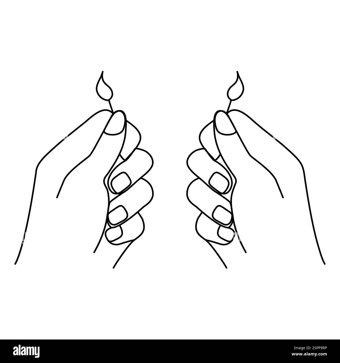Candle continuous single line art drawing and one line vector ...