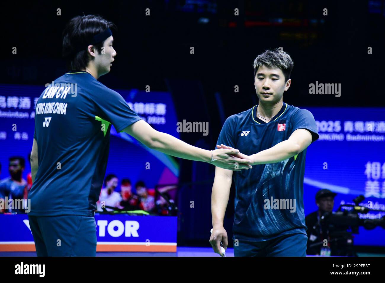 QINGDAO, CHINA - FEBRUARY 14, 2025 - Chinese players CHEN Xu Jun and ...