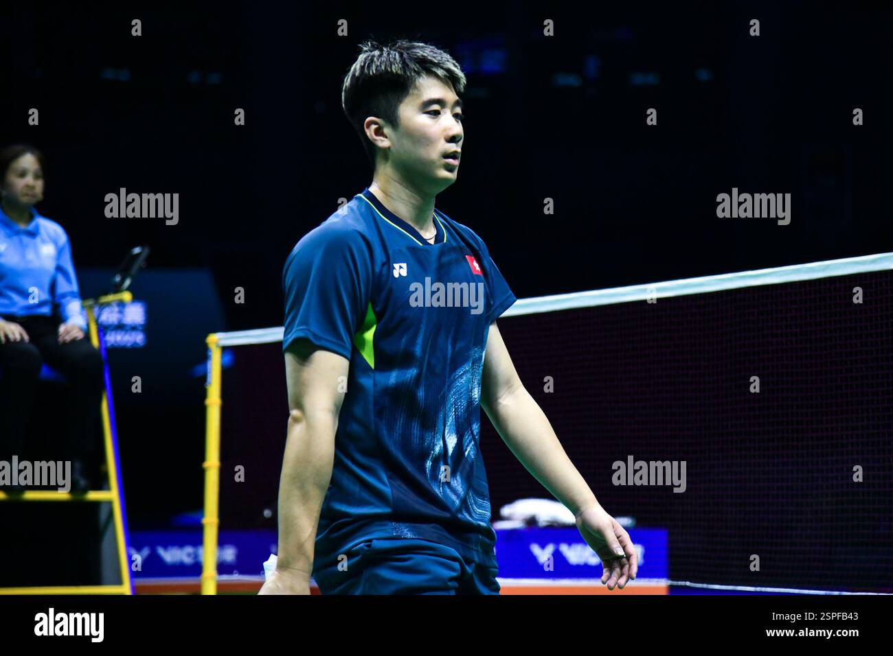 QINGDAO, CHINA - FEBRUARY 14, 2025 - Chinese players CHEN Xu Jun and HUANG Di VS LAW Cheuk Him ...