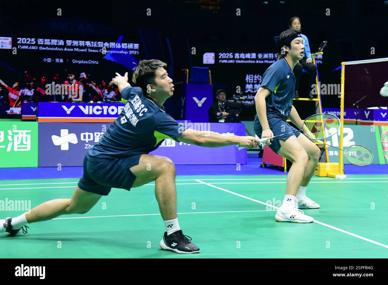 QINGDAO, CHINA - FEBRUARY 14, 2025 - Chinese players CHEN Xu Jun and ...