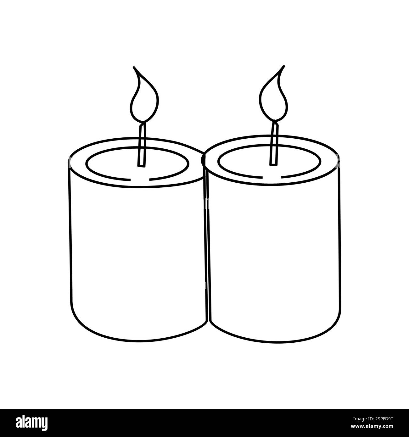 Candle continuous single line art drawing and one line vector ...