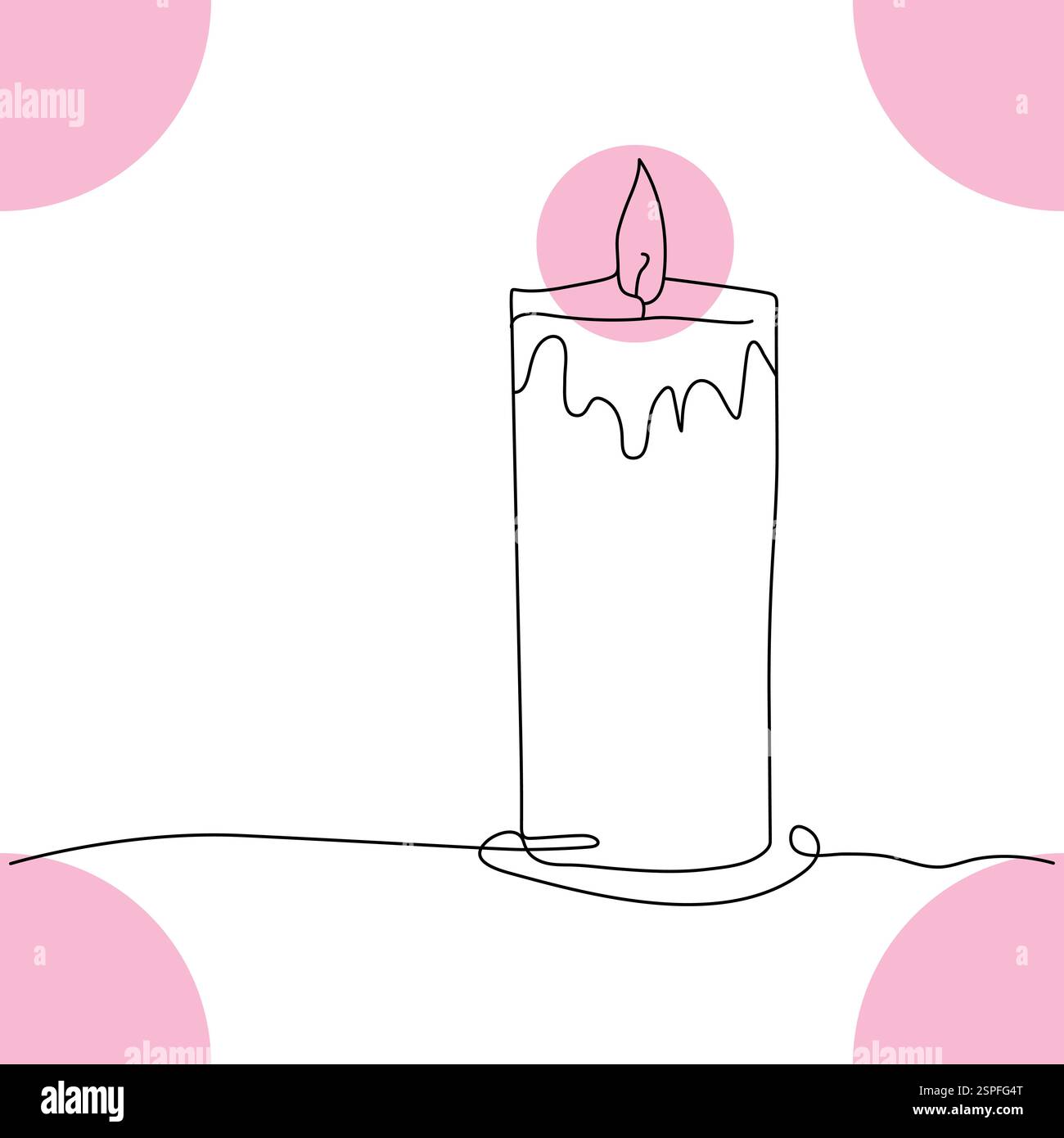 Candle continuous single line art drawing and one line vector ...