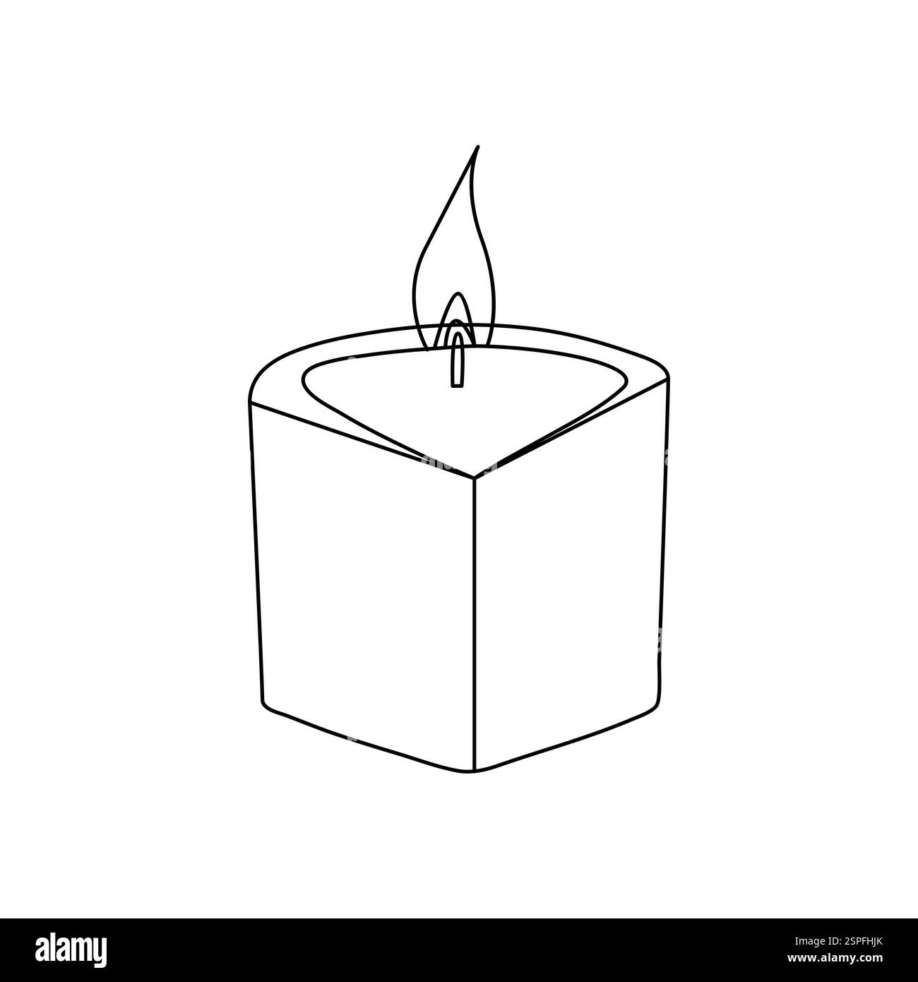 Candle continuous single line art drawing and one line vector ...