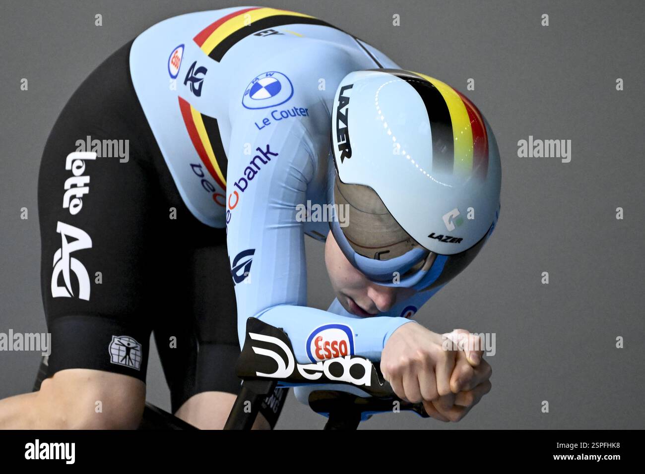 Heusden Zolder, Belgium. 14th Feb, 2025. Belgian Thibaut Bernard pictured in action during the ...