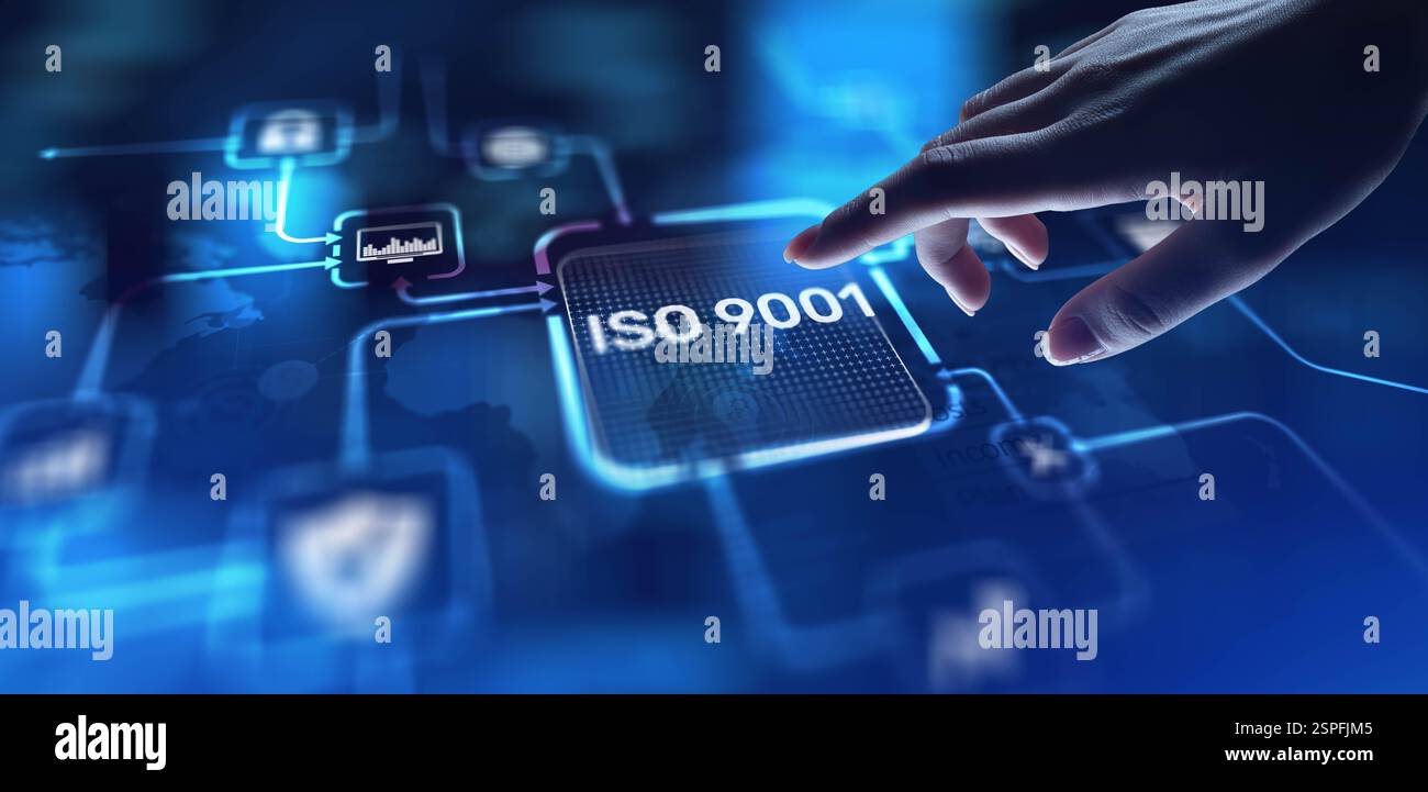 ISO 9001 Quality Management System Standards, projection on a virtual ...