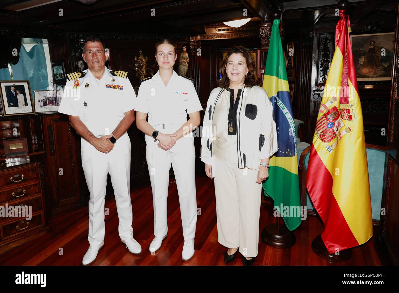 Crown Princess Leonor arrives on board of 'Juan Sebastian de Elcano' at ...