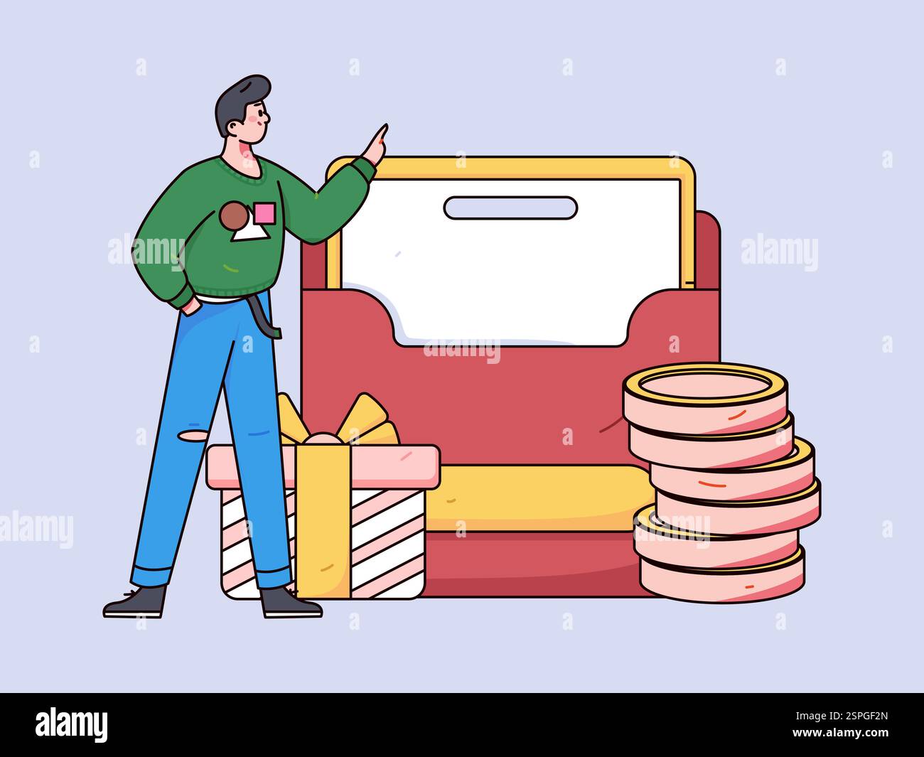 Holiday shopping people doing e-commerce online shopping flat vector ...