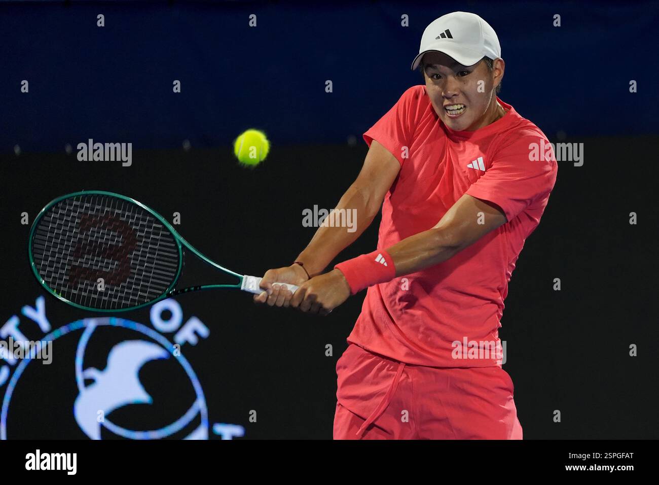 Delray Beach, FL, USA. 13th Feb, 2025. Learner Tien(USA) in action here ...