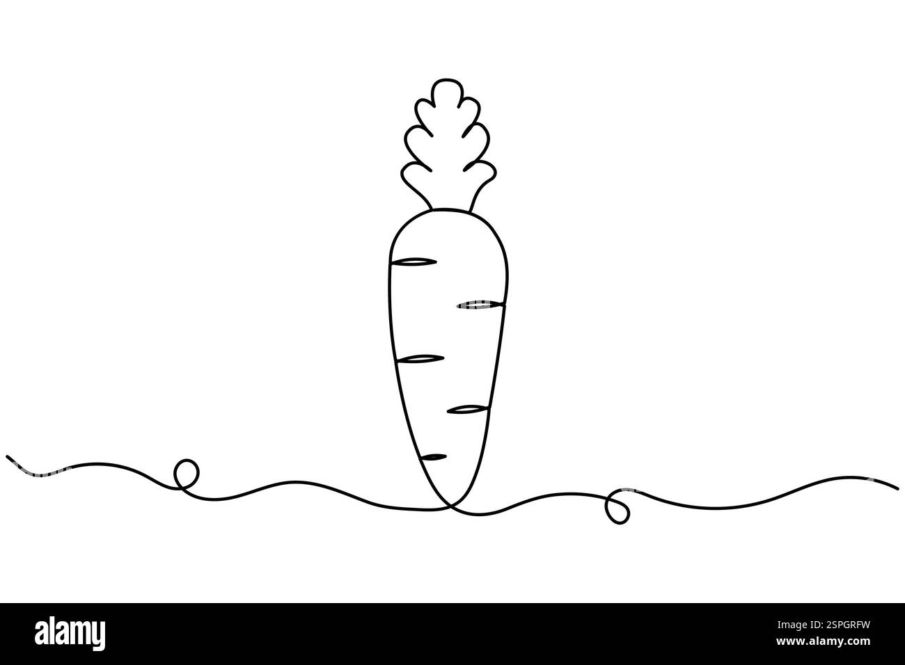 Continuous line drawing of carrot outline vector art illustration Stock ...