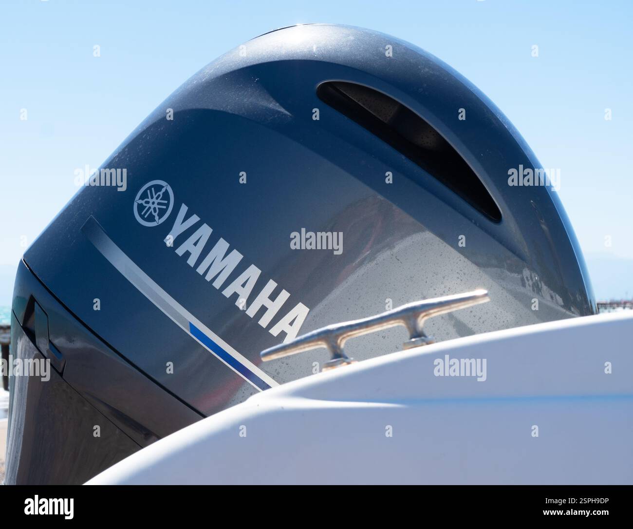 Antalya, Turkey, May 5, 2024: Modern fishing sport boat with a brand ...