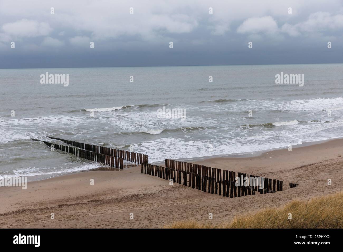 groyne on the beach in Domburg on Walcheren, Zeeland, Netherlands ...