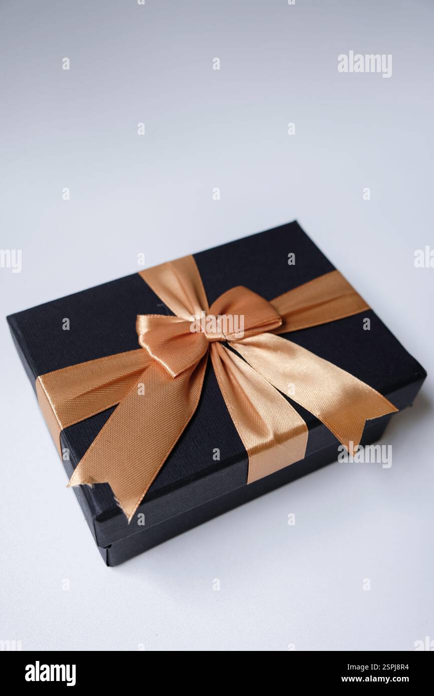 Beautiful gift box with bow Stock Photo - Alamy