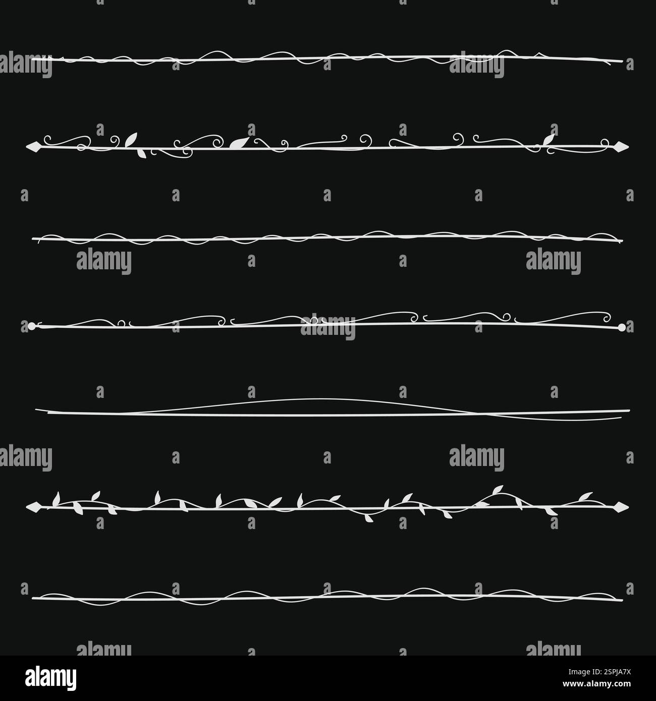 A collection of hand-drawn line dividers and abstract doodles. Perfect ...