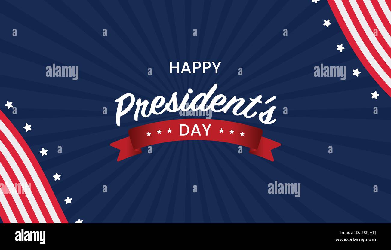 Elegant banner celebrating President's Day with a patriotic American ...