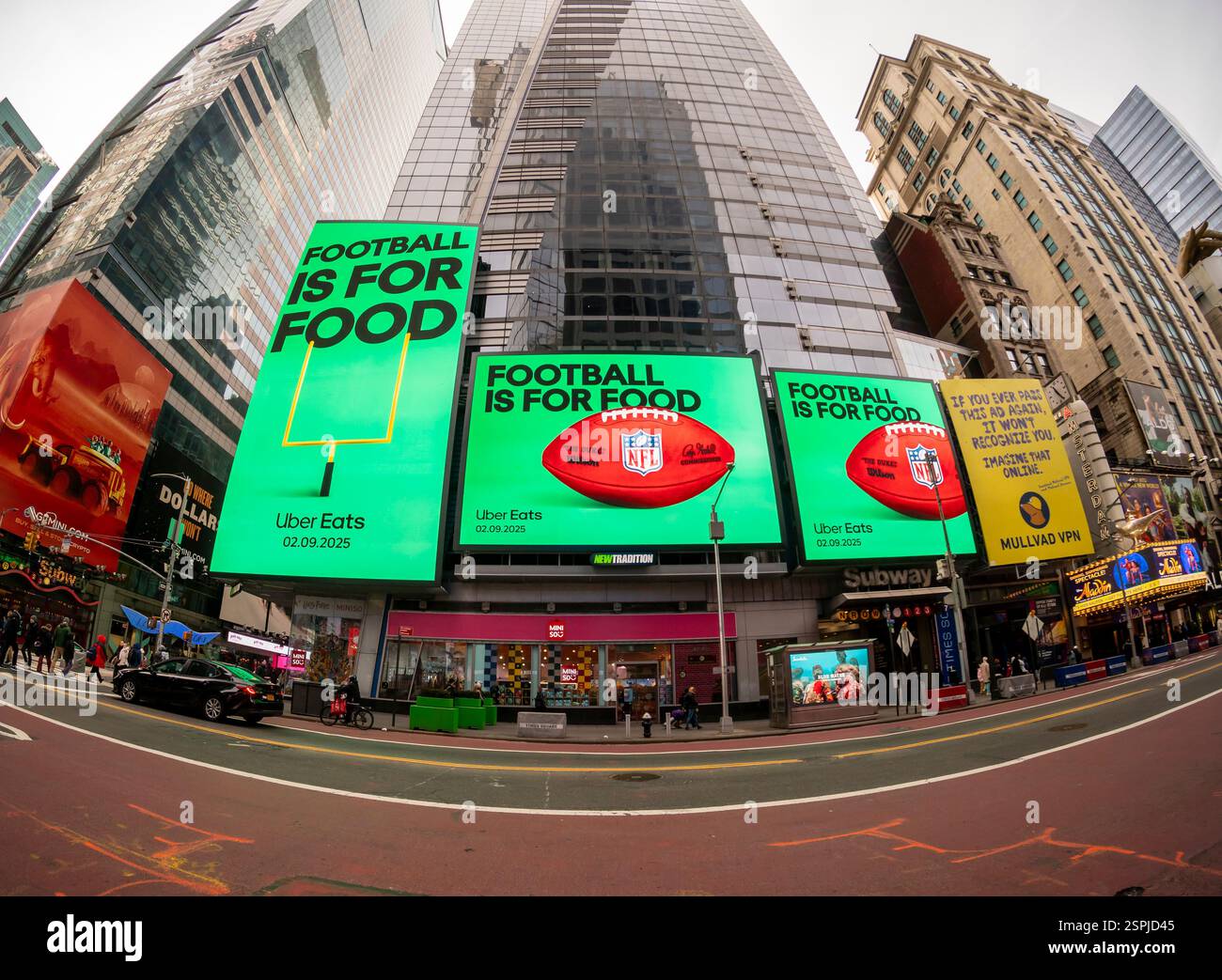 Advertising in Times Square in New York for Uber Eats, tied in with the ...