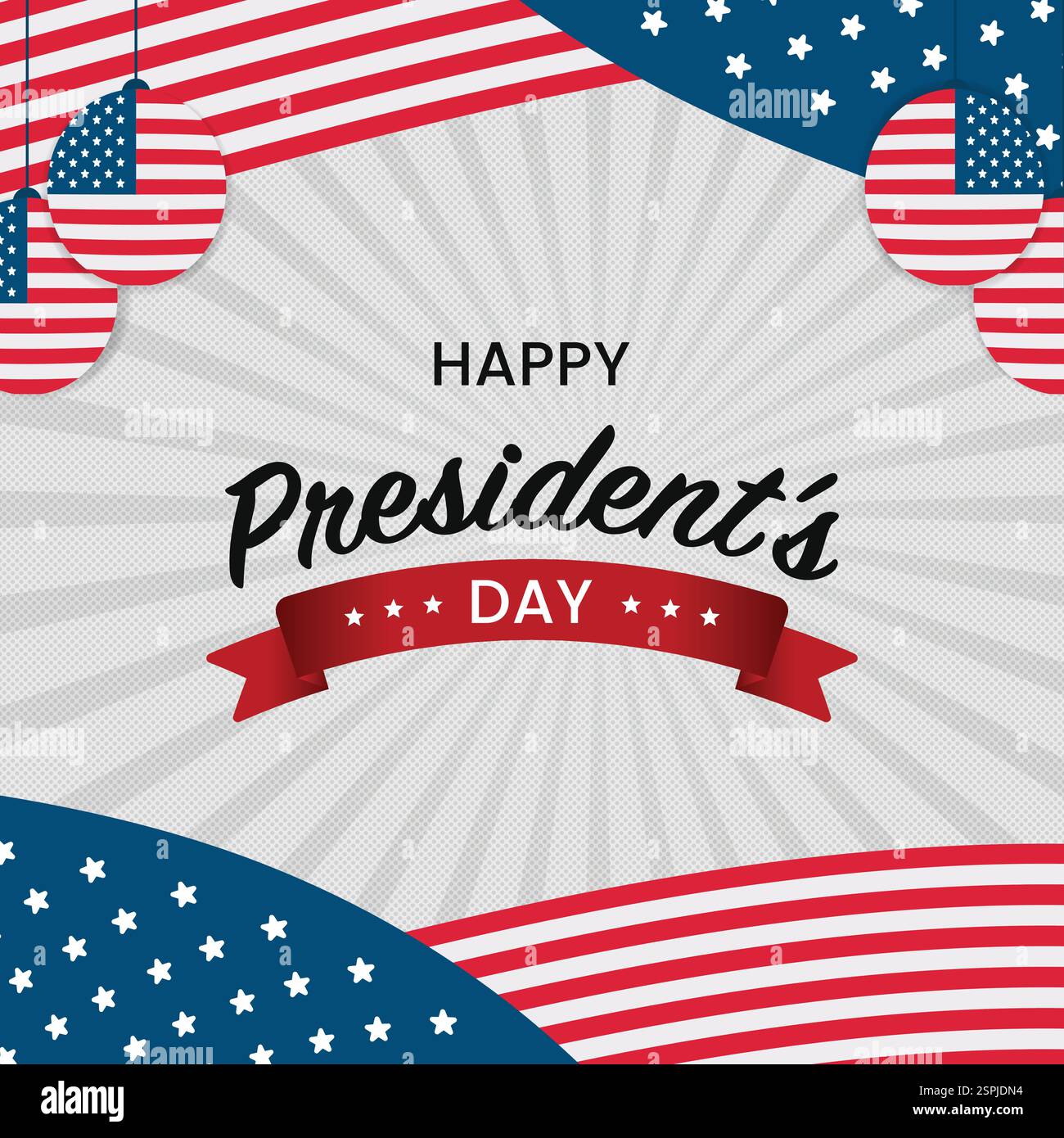 Celebration of President's Day 2025 with patriotic design, featuring ...