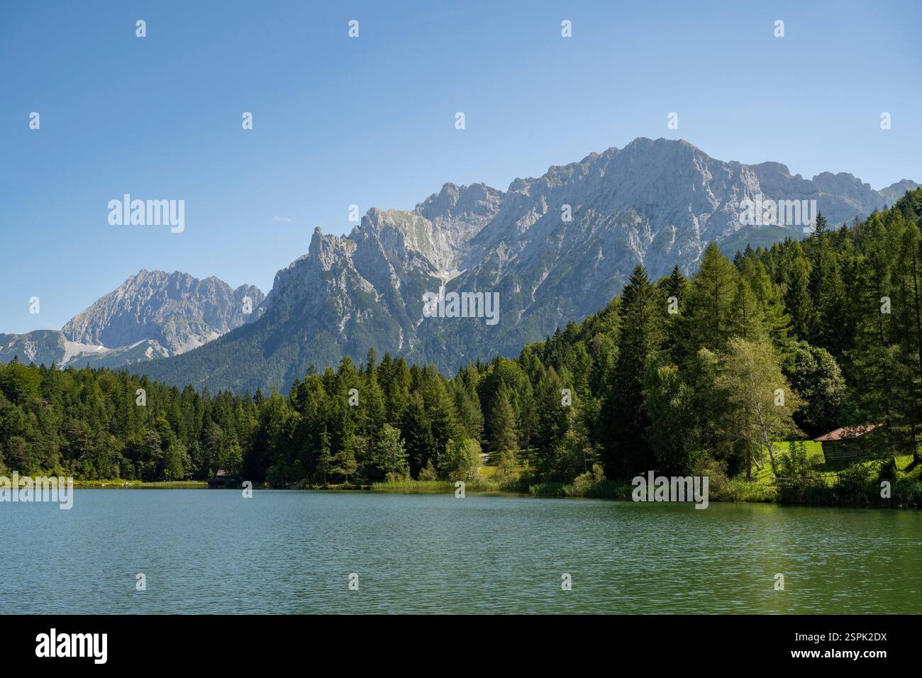 Lake Lautersee at Mittenwald Stock Photo - Alamy