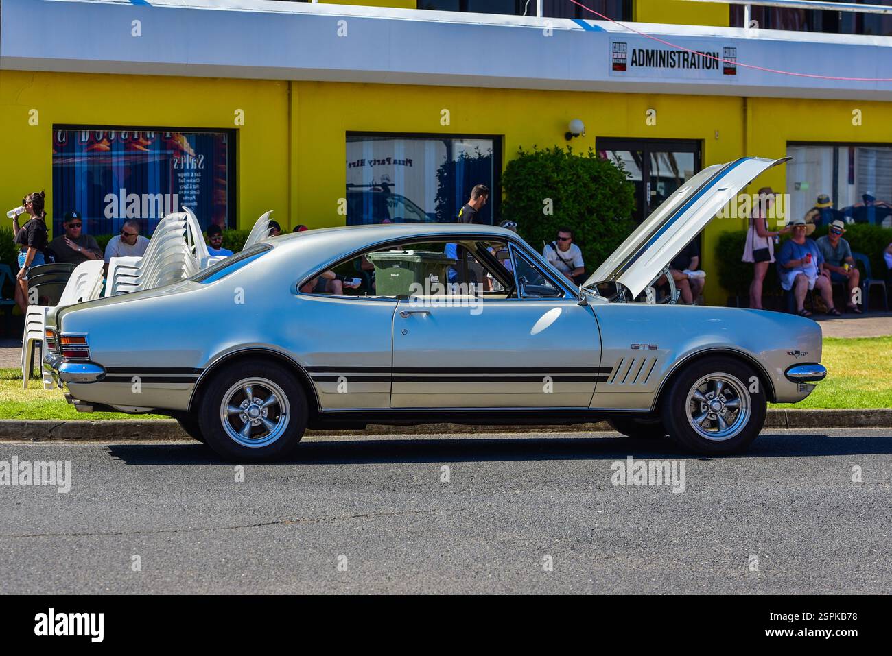Classic Holden Monaro GTS with a bonnet up is seen during the Tuff ...