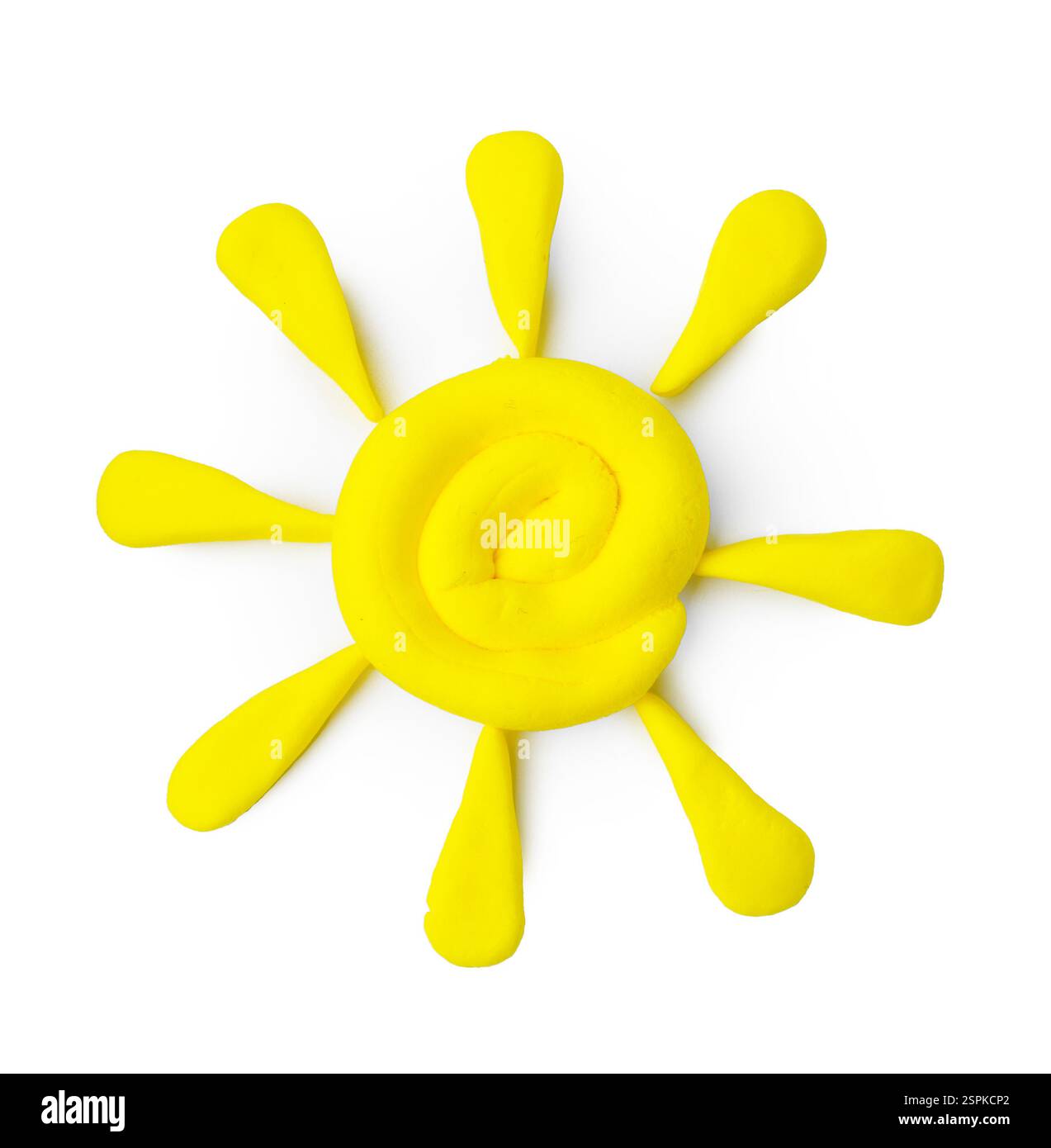 Sun made from play dough on white background, top view Stock Photo - Alamy