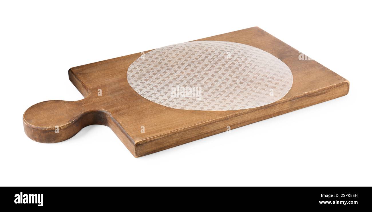 Edible rice paper sheet isolated on white Stock Photo - Alamy