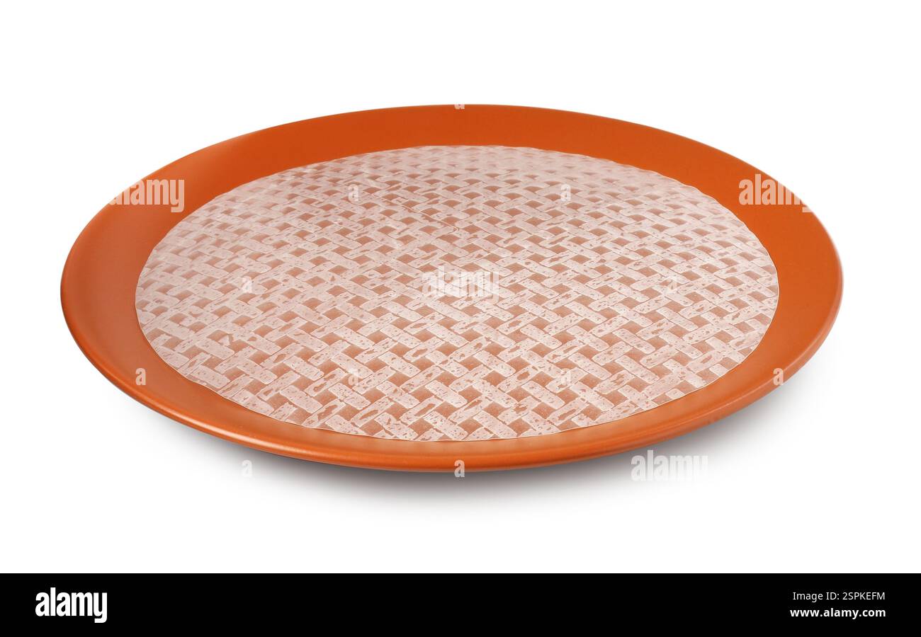 Edible rice paper sheet isolated on white Stock Photo - Alamy