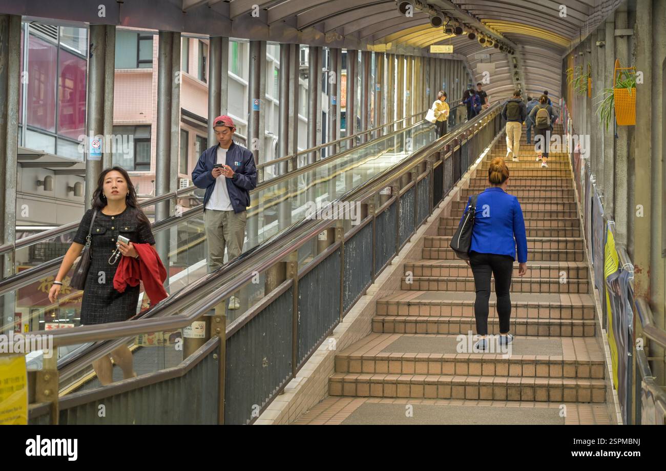 Central Mid-Levels Escalator, Hongkong, Volksrepublik China Stock Photo ...