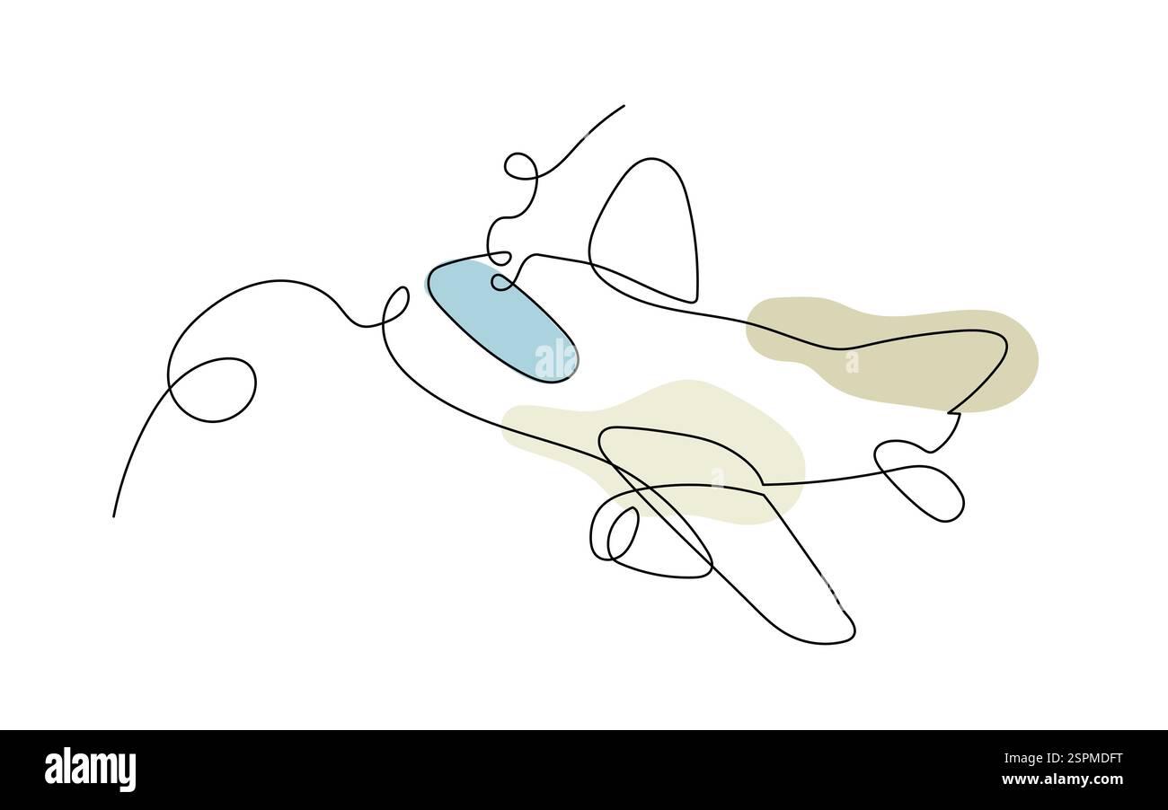 Minimalist One Line Drawing of an Airplane Stock Vector Image & Art - Alamy