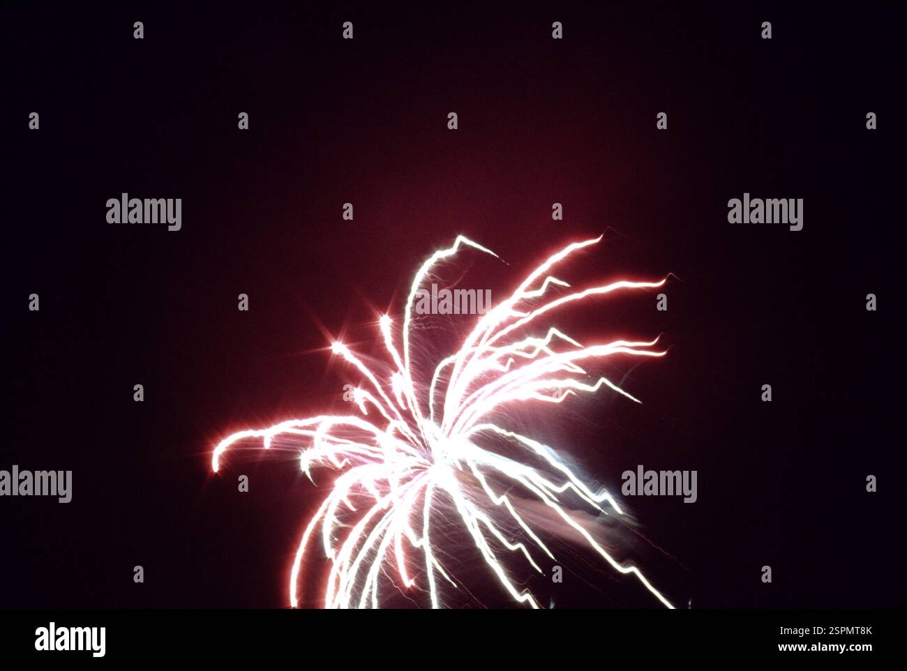 Long Beach CA USA July 4, 1982. Beautiful fireworks display in the Long ...
