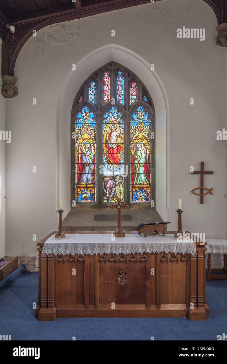 Beautiful stained glass windows at St Andrews church in Gargrave, North ...